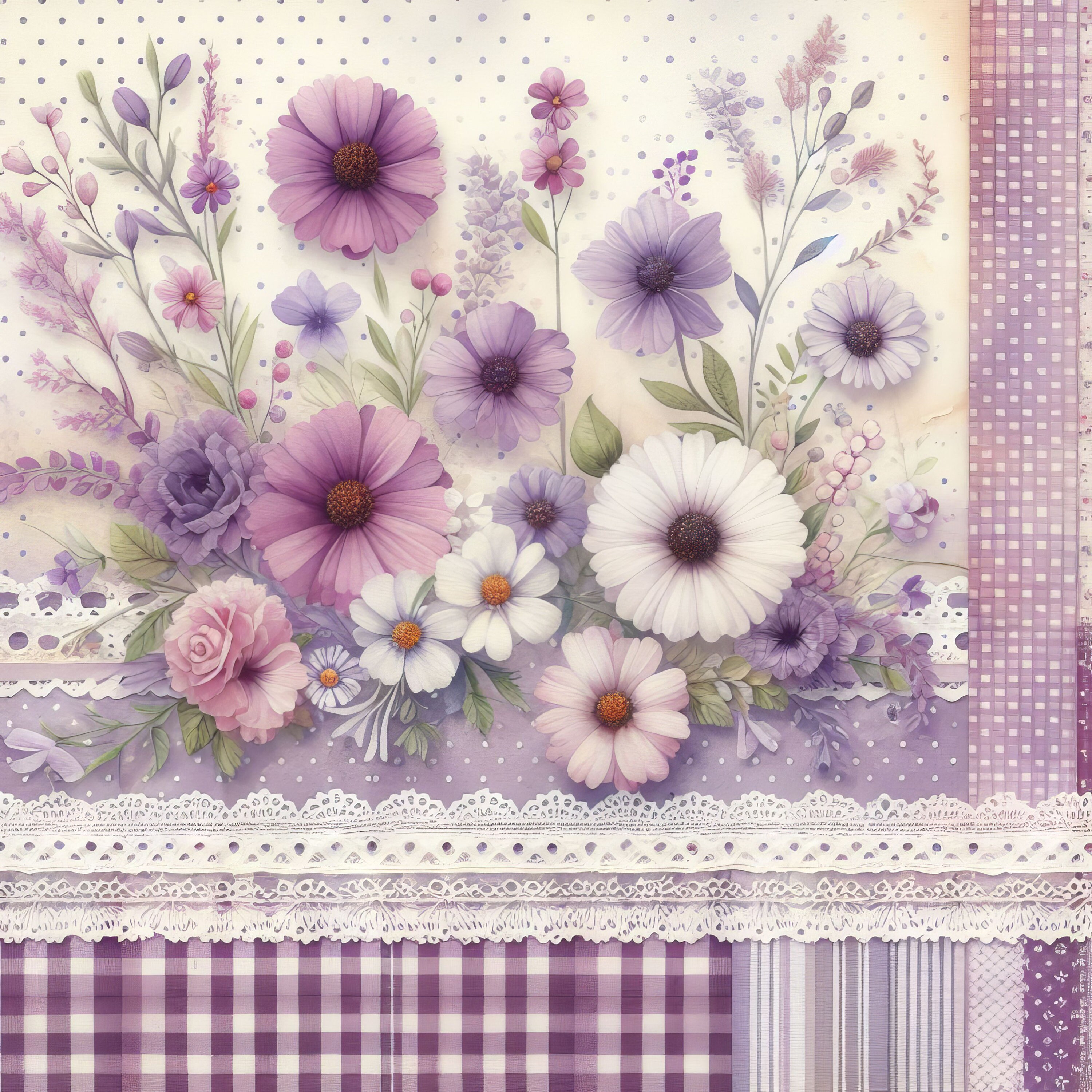 Purple Calico Paper Clip Art Bundle 10 High Res Watercolor Jpgs for ...