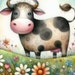 Whimsical Cow Clipart Bundle 10 High Res Watercolor Jpgs for Junk ...
