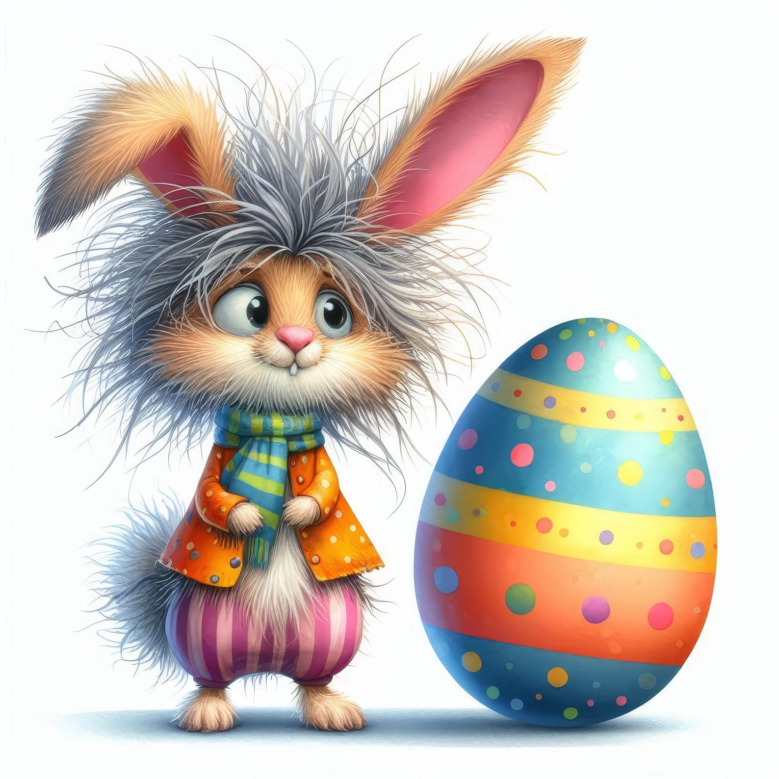 Quirky Easter Bunny: 10 High Res Watercolor Jpgs, Junk Journaling ...