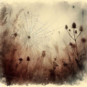 Misty Spider Web 10 High Res Watercolor Jpgs for Junk Journaling ...