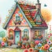 Sweet as Candy Cottage Clip Art Kit 10 High Res Watercolor Jpgs for ...