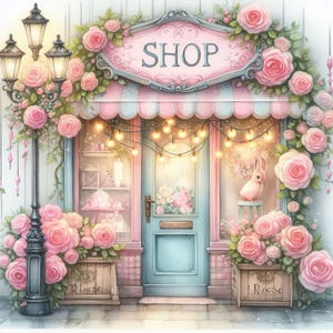 Rose Shop Clipart Bundle 10 High Res Watercolor Jpgs for Junk ...