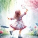 Dancing in the Spring Rain Clip Art Kit 10 High Res Watercolor Jpgs for ...