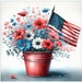 USA Patriotic Flowers Clipart Bundle 10 High Res Watercolor Jpgs for ...