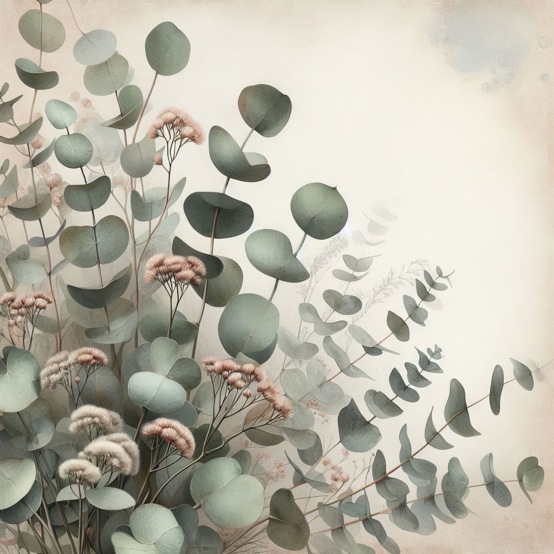 Eucalyptus Paper 10 High Res Watercolor Jpgs for Junk Journaling ...