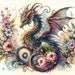 Fantasy Dragon Clip Art 10 High Res Watercolor Jpgs for Junk Journaling ...