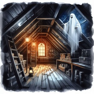 Haunted Attic: Clip Art, 10 High Res Watercolor Jpgs, Junk Journaling ...