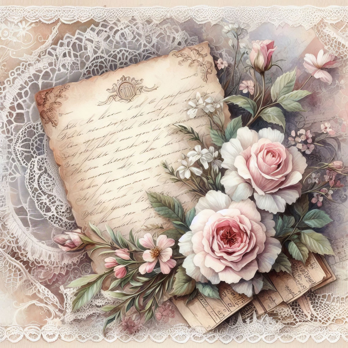 Treasured Letters Clip Art 10 High Res Watercolor Jpgs for Junk ...