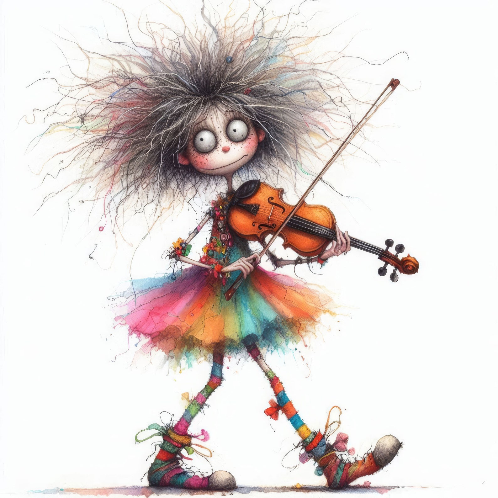 Quirky Violin: Clip Art, 10 High Res Watercolor Jpgs, Junk Journaling ...