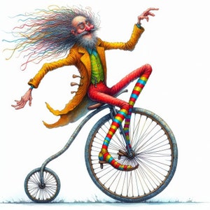 Quirky Cycle Clip Art 10 High Res Watercolor Jpgs for Junk Journaling ...