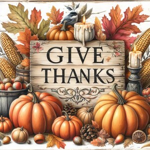 Give Thanks Clip Art Bundle 10 High Res Watercolor Jpgs for Junk ...