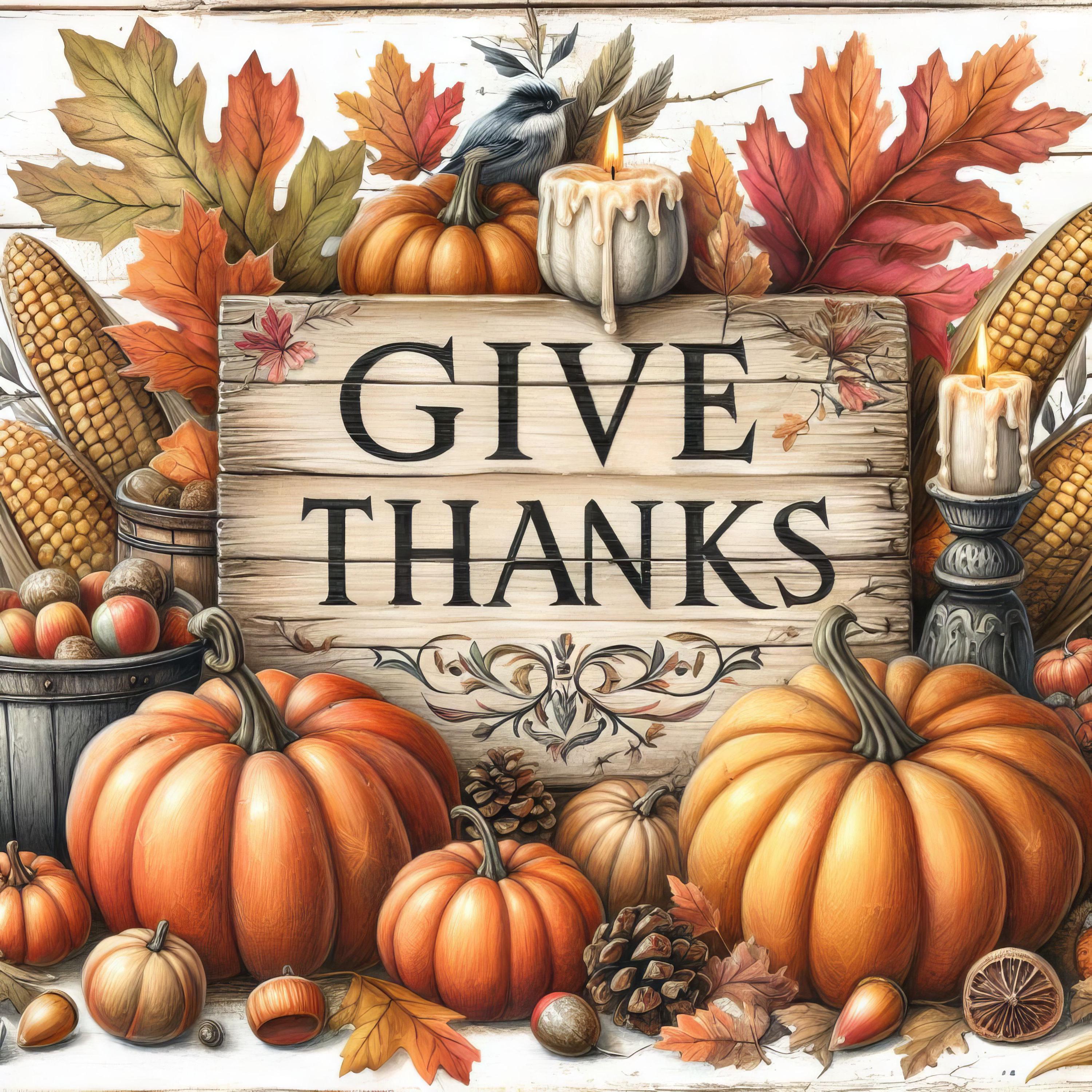 Give Thanks Clip Art Bundle 10 High Res Watercolor Jpgs for Junk ...