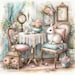 Shabby Chic Bunny Clip Art 10 High Res Watercolor Jpgs for Junk ...