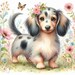 Cute Dachshund Clip Art 10 High Res Watercolor Jpgs for Junk Journaling ...
