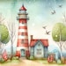 Whimsical Lighthouse: Clip Art Kit 10 High Res Watercolor Jpgs for Junk ...