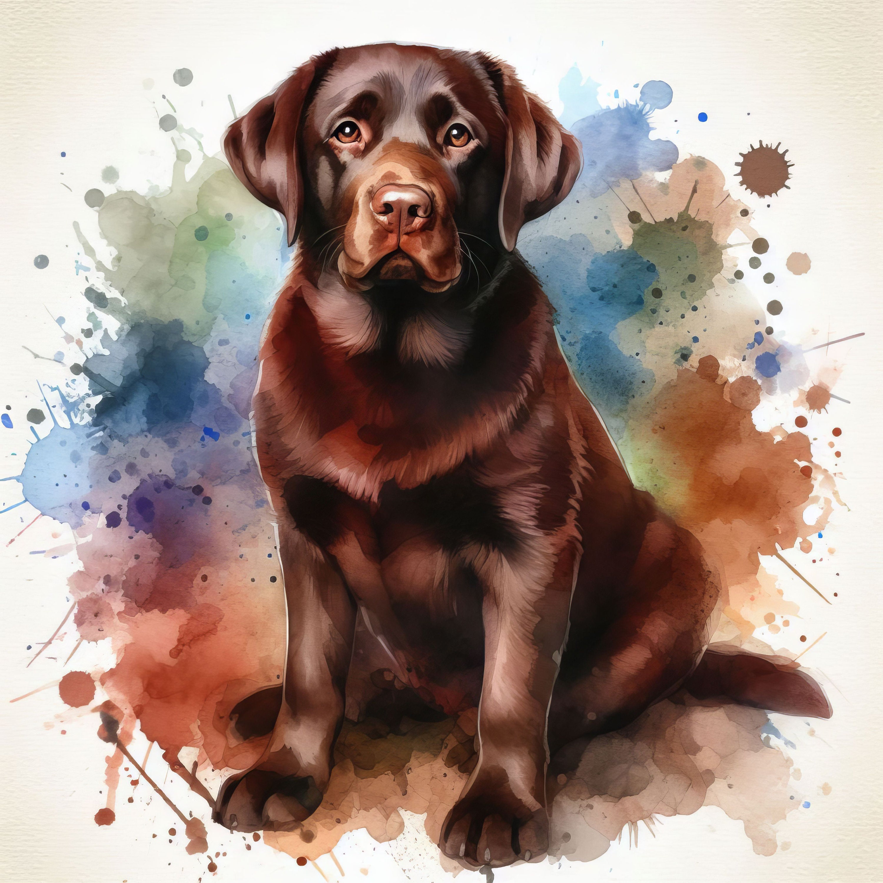 Chocolate Lab: Clip Art, 10 High Res Watercolor Jpgs, Junk Journaling ...