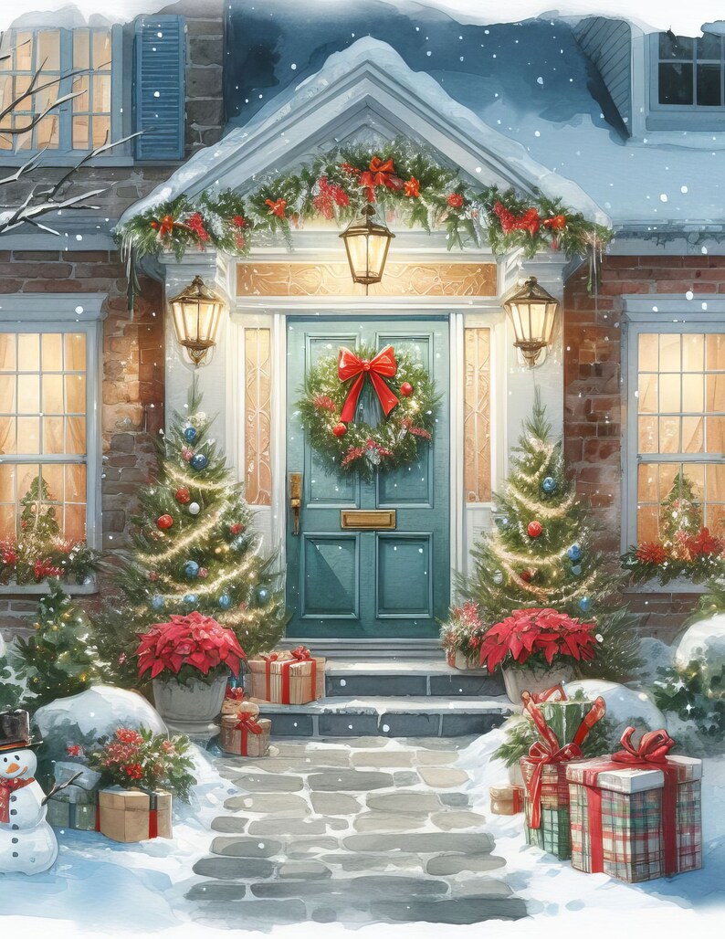 Home for the Holidays: Clip Art, 10 High Res Watercolor Jpgs, Junk ...