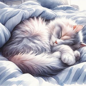 Spoiled Kitty: Clip Art, 10 High Res Watercolor Jpgs, Junk Journaling ...
