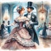 Victorian Dancing Clip Art Bundle 10 High Res Watercolor Jpgs for Junk ...