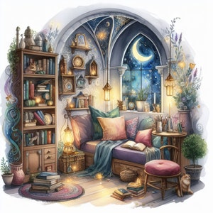 Magical Room: Clip Art, 10 High Res Watercolor Jpgs, Junk Journaling ...