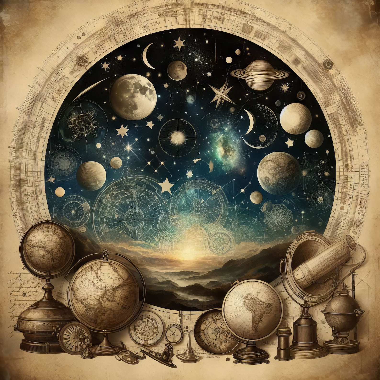 Astrological Papers 10 High Res Watercolor Jpgs for Junk Journaling ...