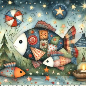 Calico Fish: Clip Art, 10 High Res Watercolor Jpgs, Junk Journaling ...