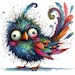 Frazzled Bird Clip Art 10 High Res Watercolor Jpgs for Junk Journaling ...