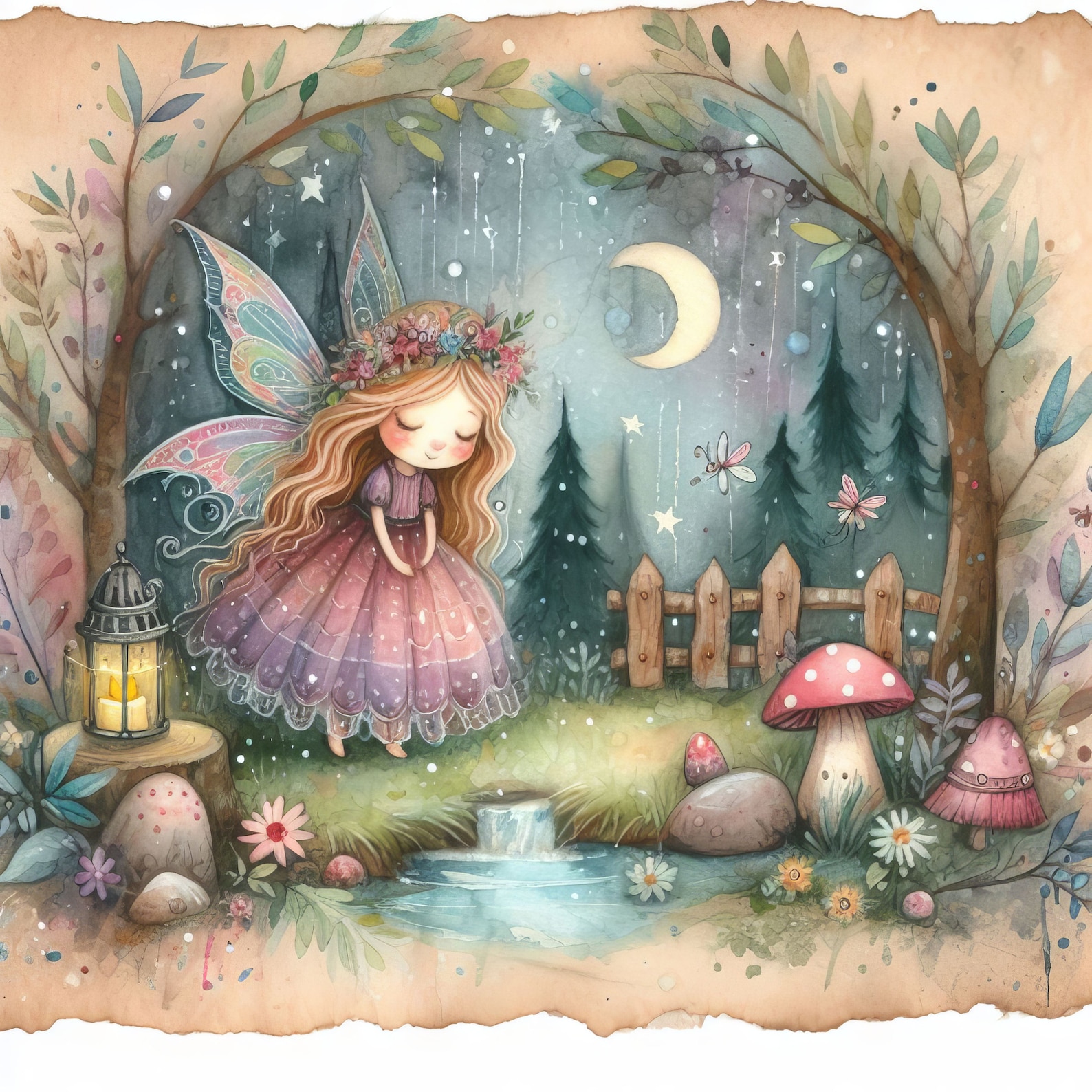 Whimsical Fairy Clip Art 10 High Res Watercolor Jpgs for Junk ...