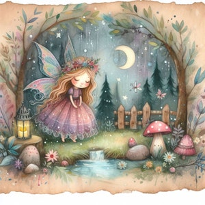 Whimsical Fairy Clip Art 10 High Res Watercolor Jpgs for Junk ...
