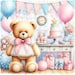 Teddy Bear Birthday Clip Art Bundle 10 High Res Watercolor Jpgs for ...