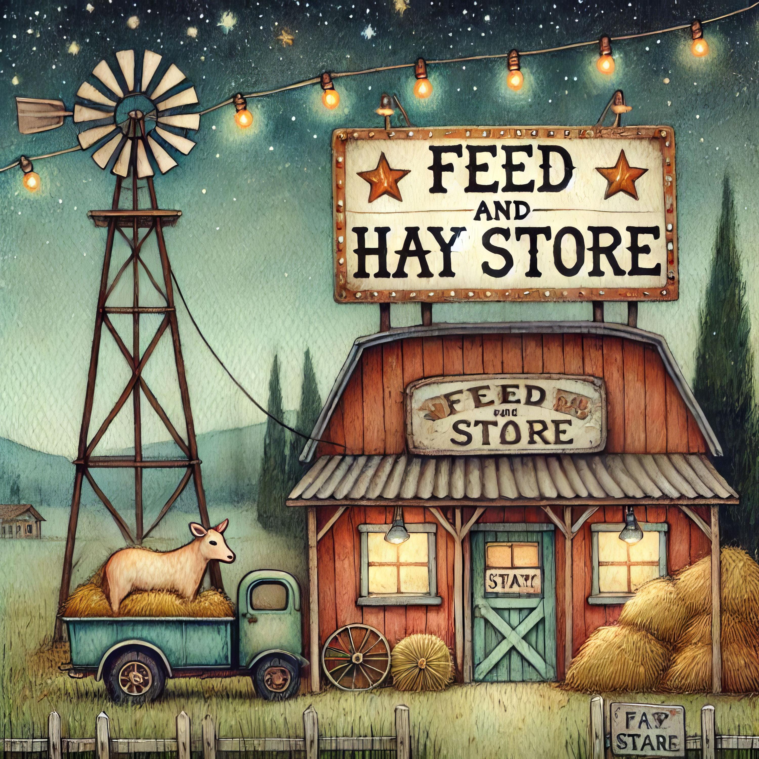 Feed and Hay Store: 10 High Res Watercolor Jpgs, Junk Journaling ...