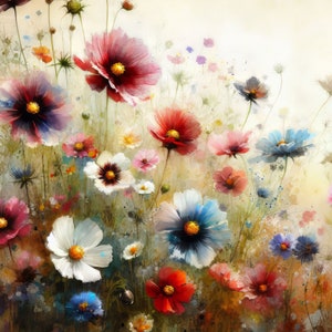 Meadow Flowers Clip Art Bundle 10 High Res Watercolor Jpgs for Junk ...