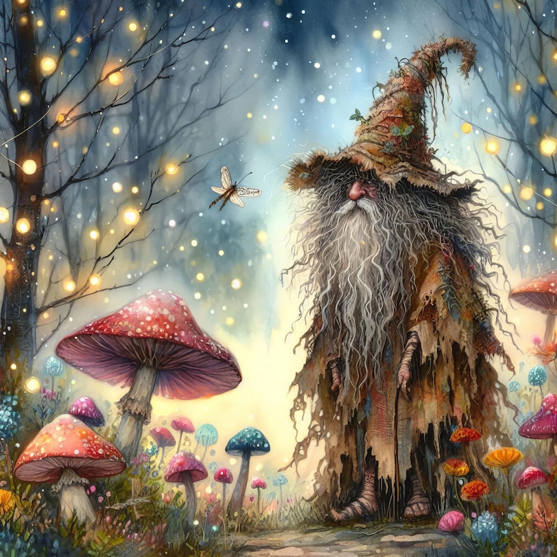Forest Wizard: Clip Art, 10 High Res Watercolor Jpgs, Junk Journaling ...