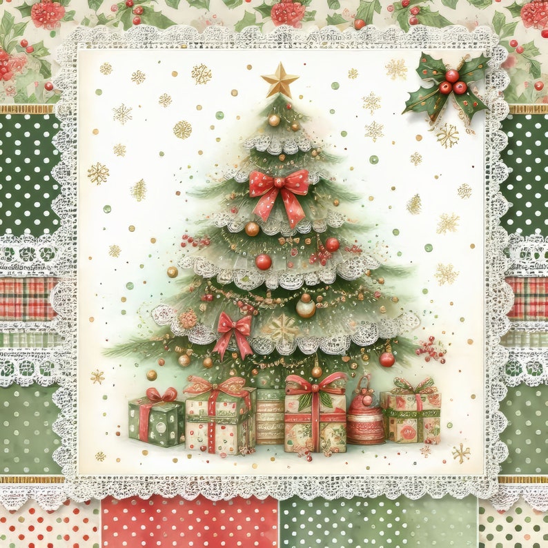 Christmas Tree Paper: Clip Art, 10 High Res Watercolor Jpgs, Junk ...