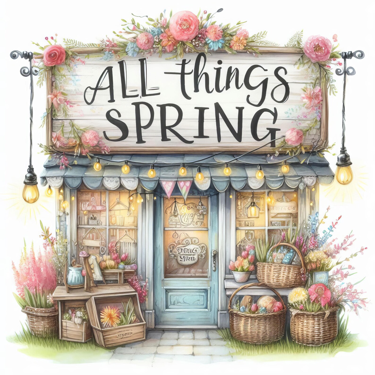 All Things Spring Shop: Clip Art, 10 High Res Watercolor Jpgs, Junk ...