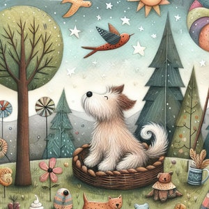 Whimsical Dog: Clip Art, 10 High Res Watercolor Jpgs, Junk Journaling ...