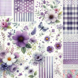 Purple Calico Paper Clip Art Bundle 10 High Res Watercolor Jpgs for ...