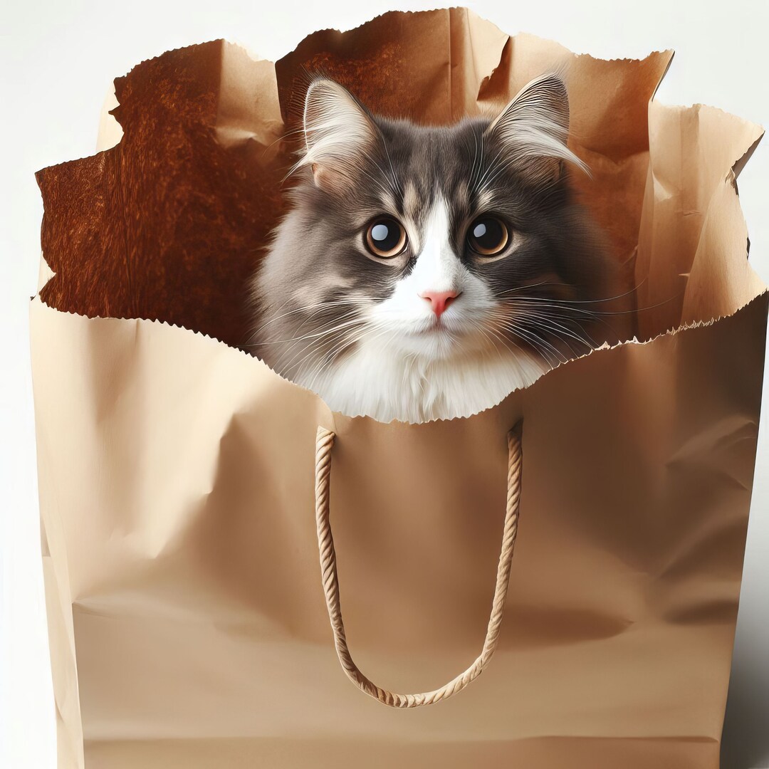 Cat in a Bag Clip Art Bundle 10 High Res Watercolor Jpgs Junk ...