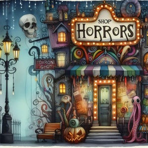 Shop of Horrors: 10 High Res Watercolor Jpgs, Junk Journaling ...