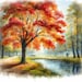 Maple Trees in Autumn: Fall Leaves, 10 High Res Watercolor Jpgs, Junk ...