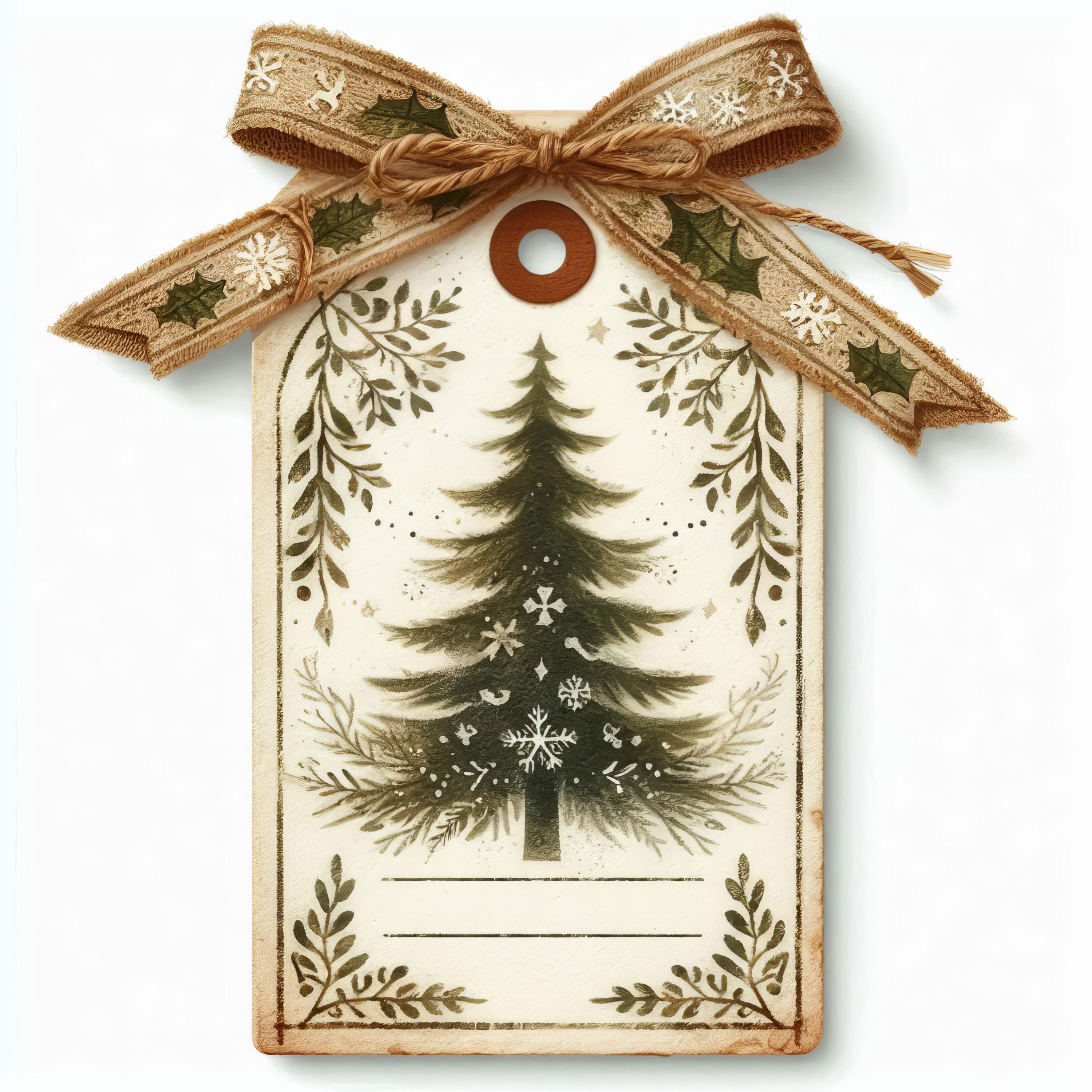 Rustic Christmas Tags: 10 High Res Watercolor Jpgs, Junk Journaling ...