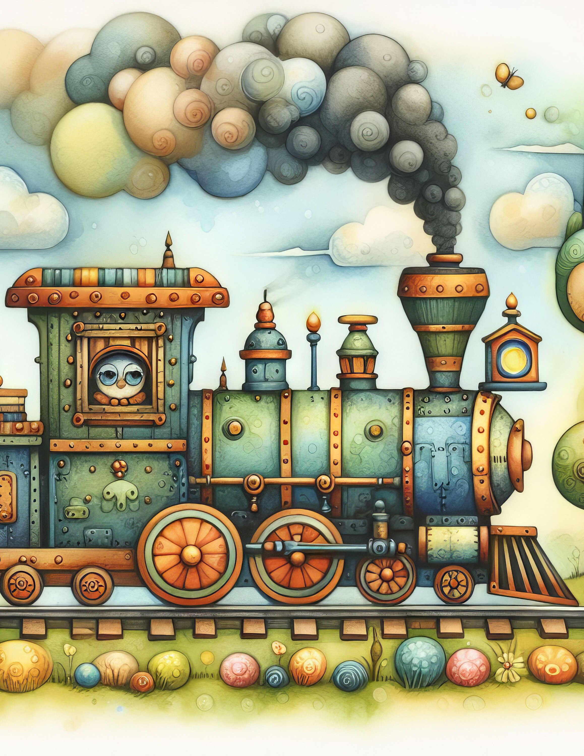 Whimsical Train Clipart Bundle 10 High Res Watercolor Jpgs for Junk ...