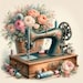 Vintage Sewing Machine: Clip Art Bundle 10 High Res Watercolor Jpgs for ...