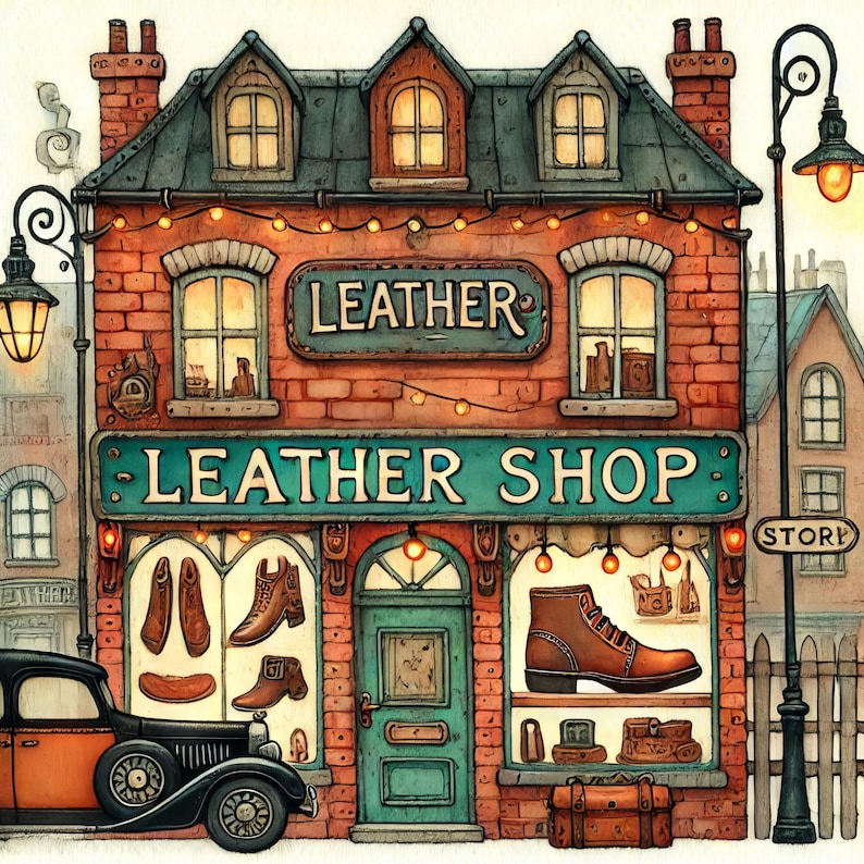 Leather Shop: 10 High Res Watercolor Jpgs Junk Journaling, Scrapbooking ...