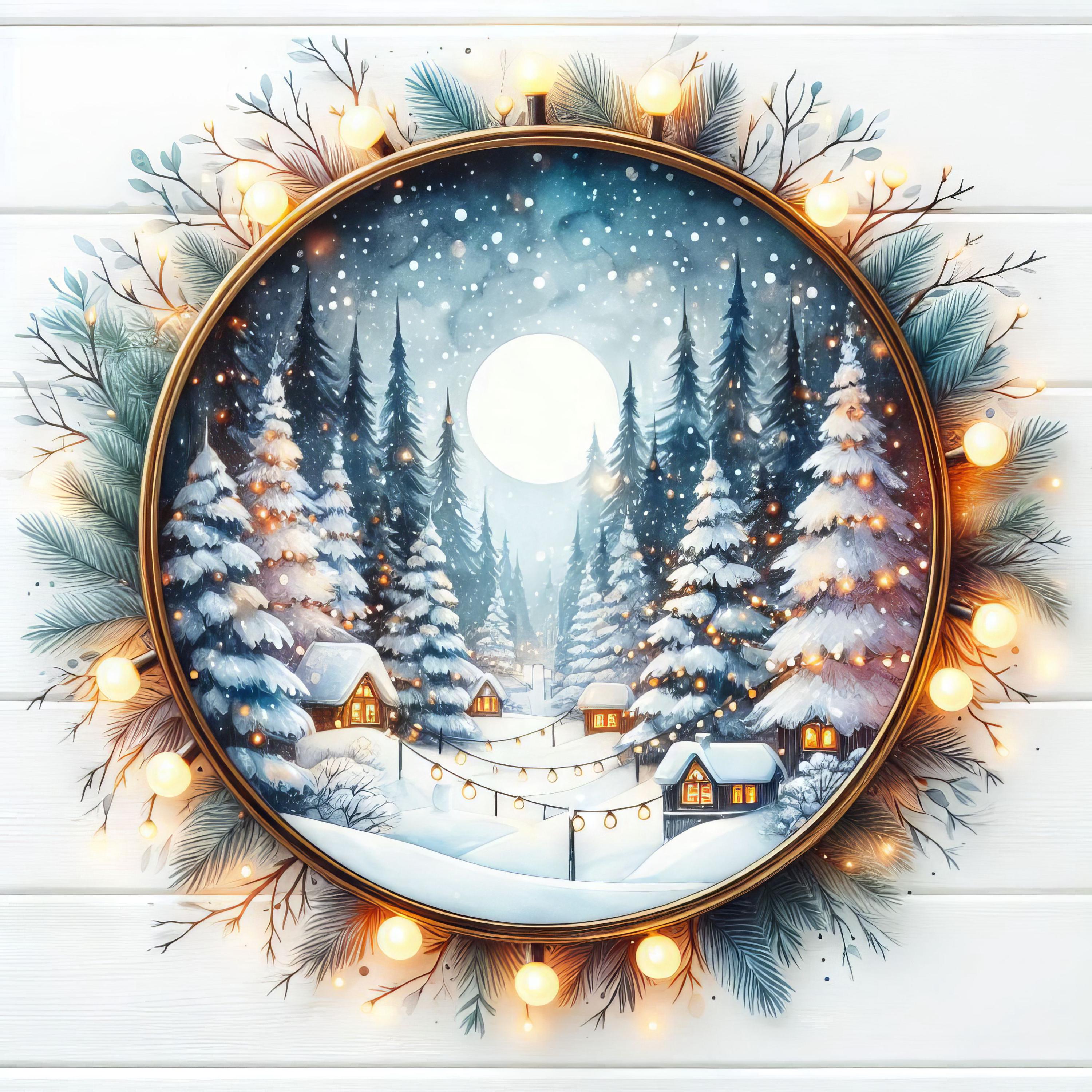 Winter Wonderland: Clip Art, 10 High Res Watercolor Jpgs, Junk ...