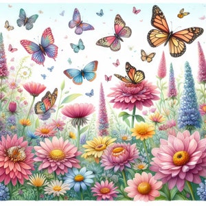 Butterfly Garden Clip Art Bundle 10 High Res Watercolor Jpgs for Junk ...