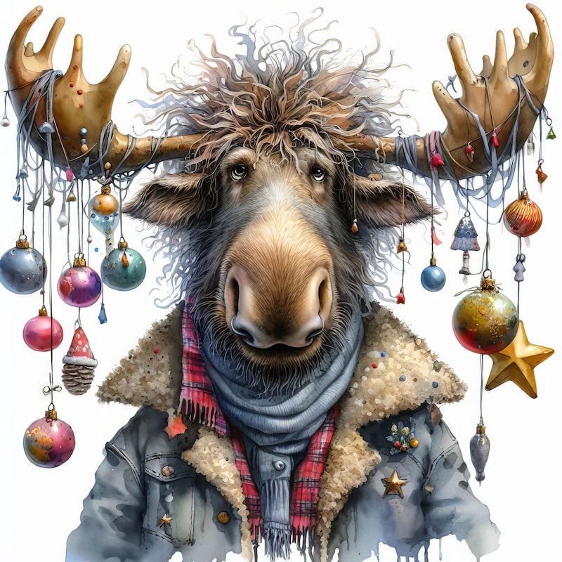 Elk Christmas Transfer - Etsy UK