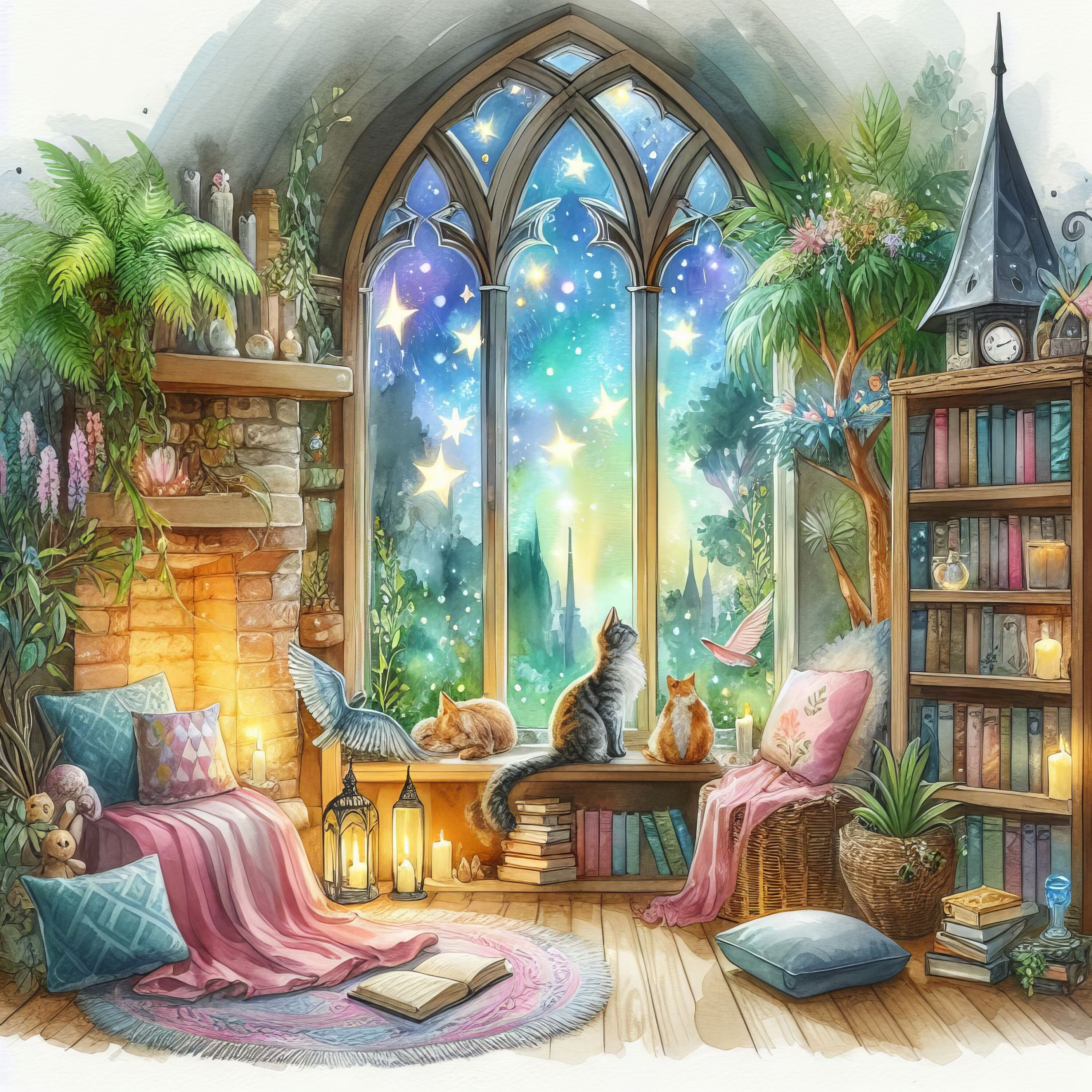 Magical Room: Clip Art, 10 High Res Watercolor Jpgs, Junk Journaling ...