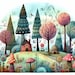 Whimsical Trees Clip Art Bundle 10 High Res Watercolor Jpgs Junk ...