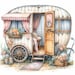 Cozy Whimsical Camper Clip Art 10 High Res Watercolor Jpgs for Junk ...